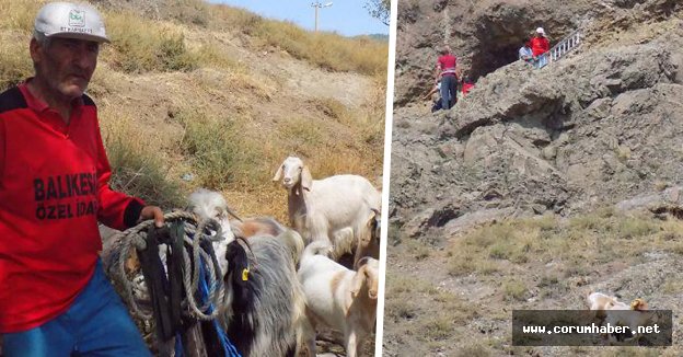 Çoban ve keçileri kayalıklarda mahsur kaldı - Çorum Haber Gazetesi